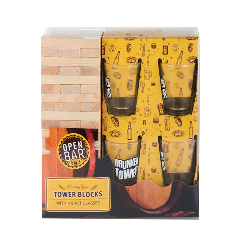 Drunken Tower Drinking Game – With 4 Glasses | Buy Online | Biltong and ...